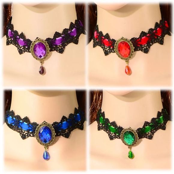 Jewelry | Boho Vintage Velvet Lace Neck Chain Necklace | Poshmark